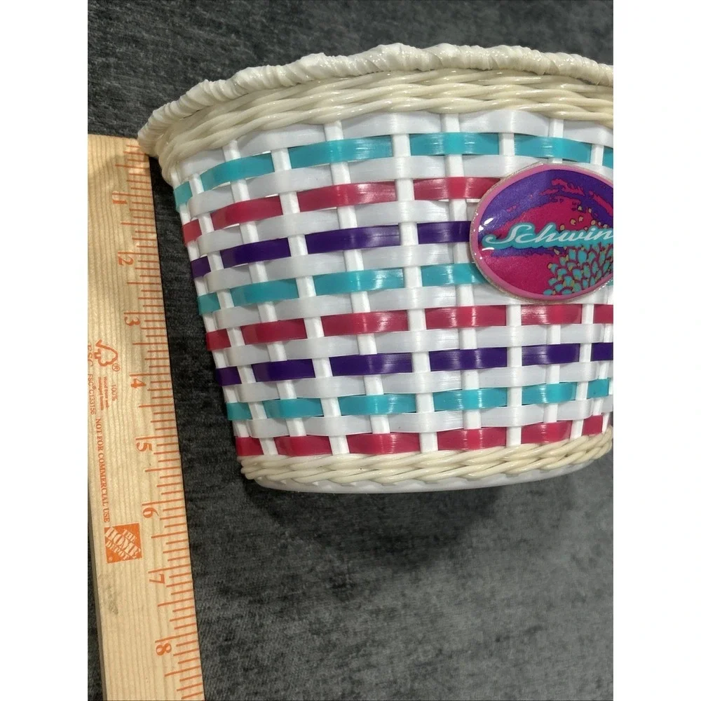 Vintage | Accessories | Vintage Schwinn Kids Bike Basket White Teal ...